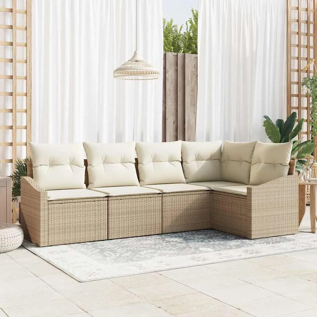 Set pohovek 5 ks Béžová polyratan 3346721
