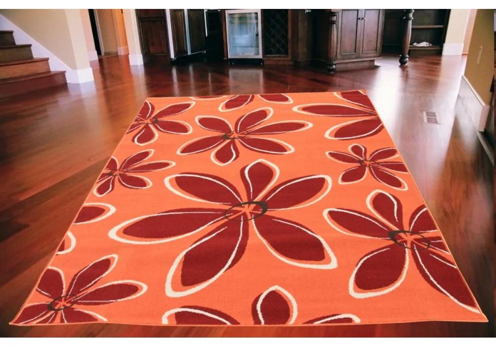 Kusový koberec PP Květy oranžový, Velikosti 120x170cm