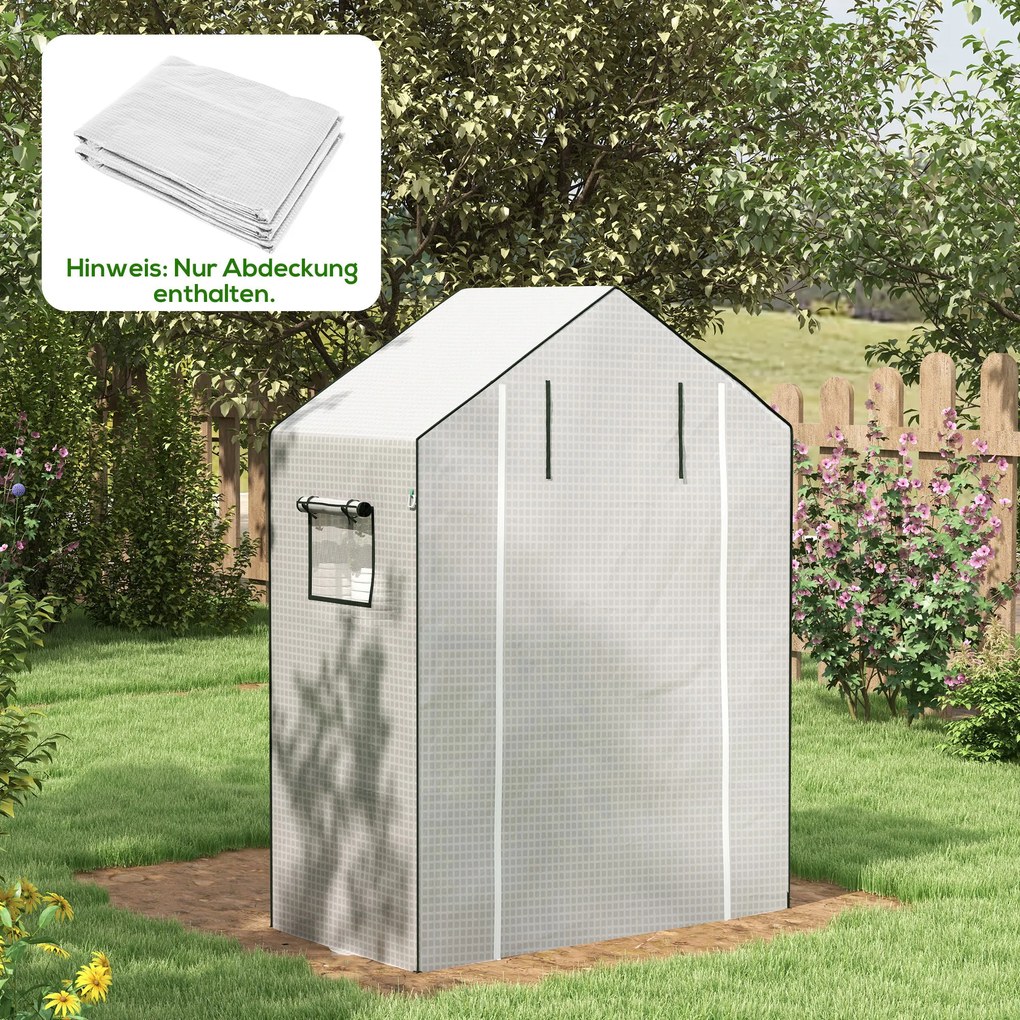 Náhradní fólie Outsunny Náhradní fólie PE s UV ochranou, rolovací dveře, boční okno, skleníková fólie pro skleník, skleník na rajčata, 140 x 73 x 190…