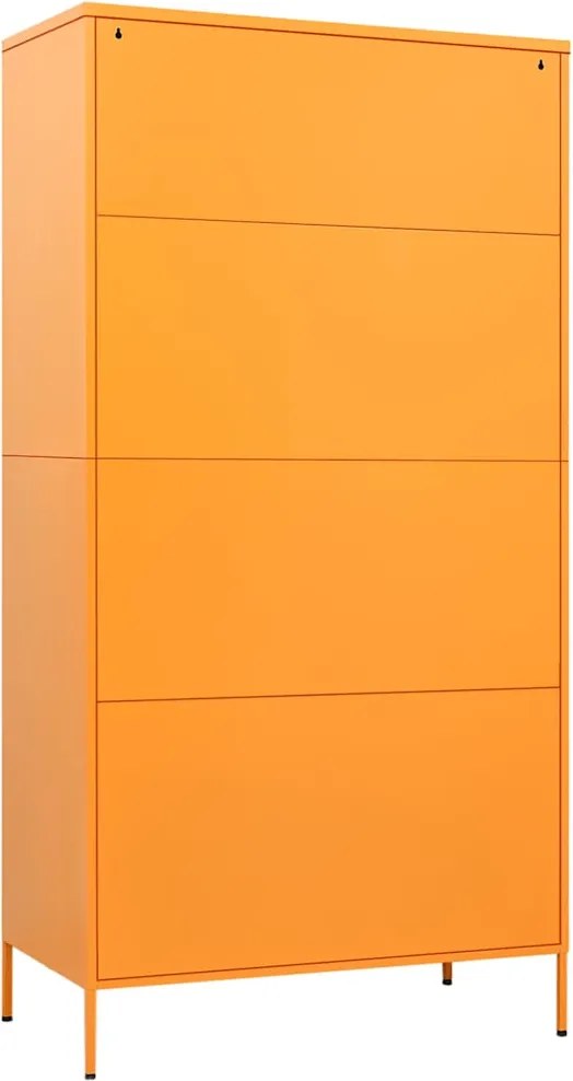 Šatní skříň hořčicově žlutá 90 x 50 x 180 cm ocel 336245