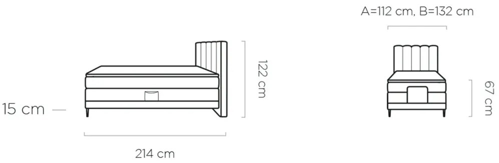 Wersal Postel Boxspring Venus (120), elektrické polohování + topper