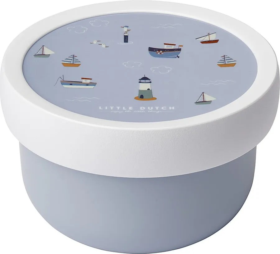 Bílý/světle modrý plastový dětský svačinový box Sailors Bay by Little Dutch – Mepal