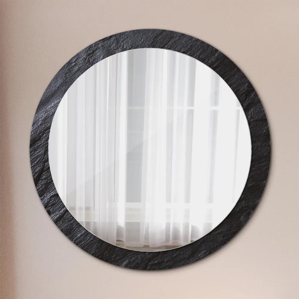 Kulaté dekorativní zrcadlo Černý kámen fi 90 cm