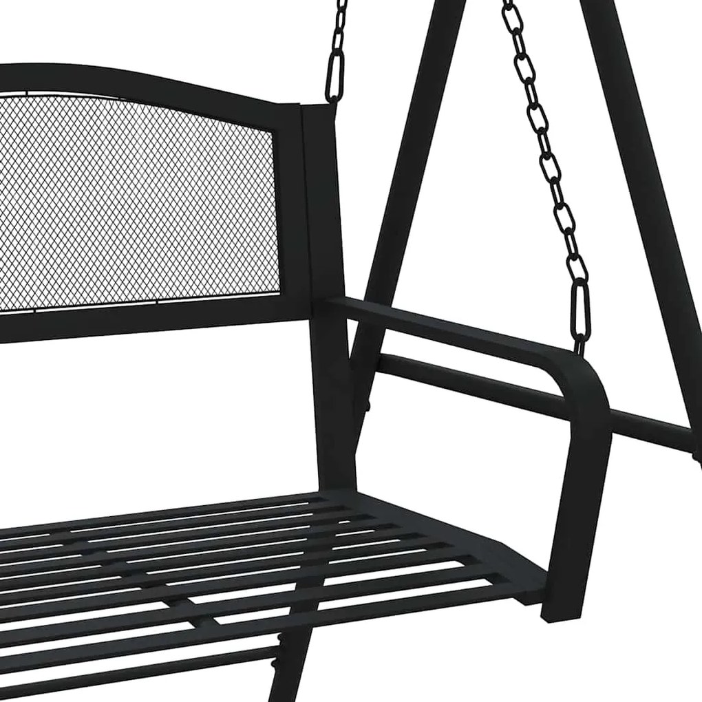 Zahradní houpačka 124 cm černá ocel 318832