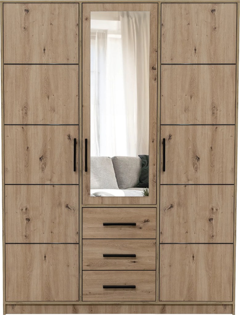 STO Šatní skříň KOS D3 149 cm, Dub Artisan