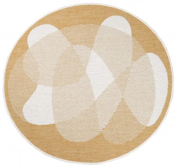 Oboustranný koberec DuoRug 5835 okrově žlutý kruh