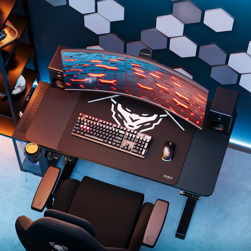 Elektricky výškově nastavitelný stůl 110 cm černý: Diablo X-Tensio 1100
