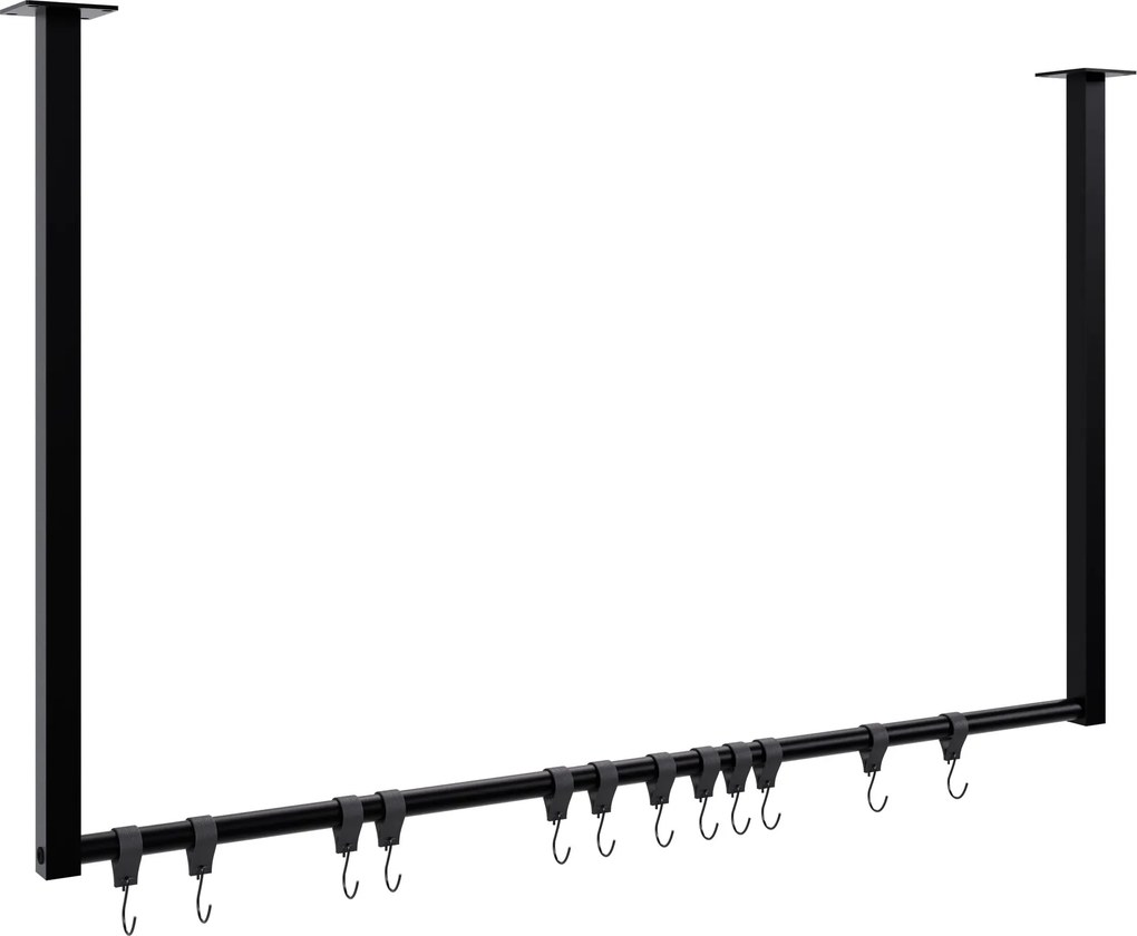 Šatní tyč Fenton 100x60 cm Sada 12 ks – černá