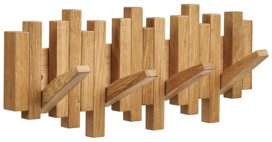 Nástěnný věšák z dubového dřeva v přírodní barvě 3 cm Caltra – House Nordic
