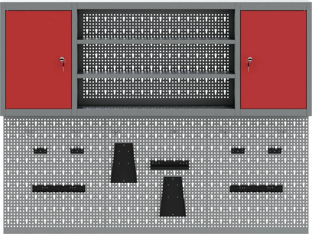 Sada pracovních skříní 6 ks Červená Práškově lakovaná ocel 3321409