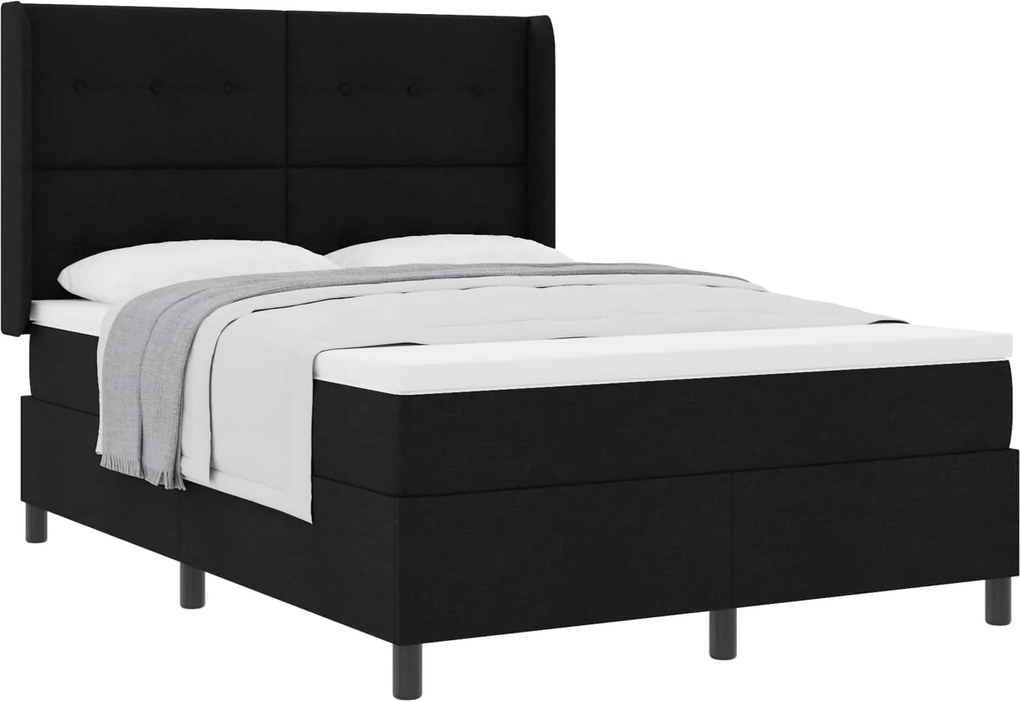 Postel s boxspringem s polštářem Černý 200 x 160 cm textil 3341653