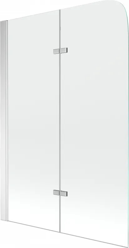 Mexen Felix vanaový paraván, dvoukřídlý, 80 x 140 cm, průhledný, chrom - 890-080-002-01-00