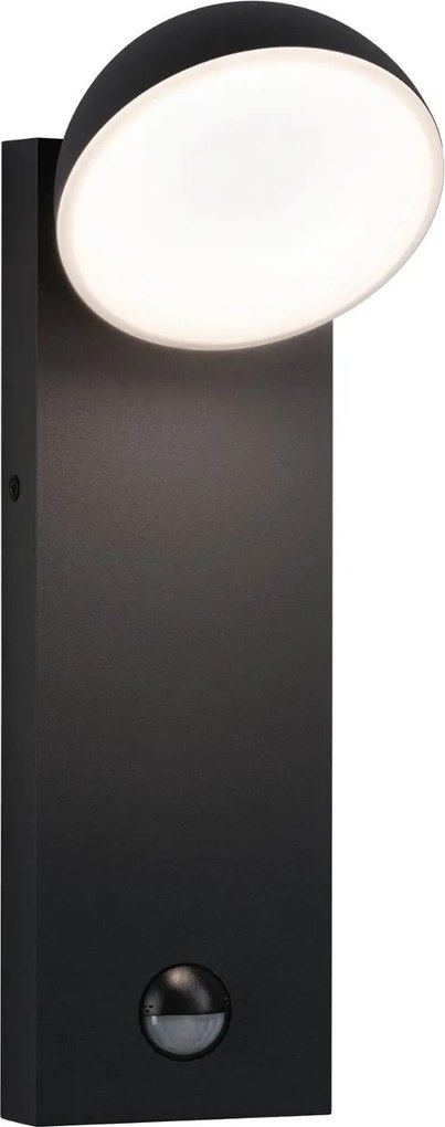 P 94739 LED venkovní nástěnné svítidlo Puka IP44 kruhové 110x125mm 3000K 8,5W 230V antracit hliník - PAULMANN