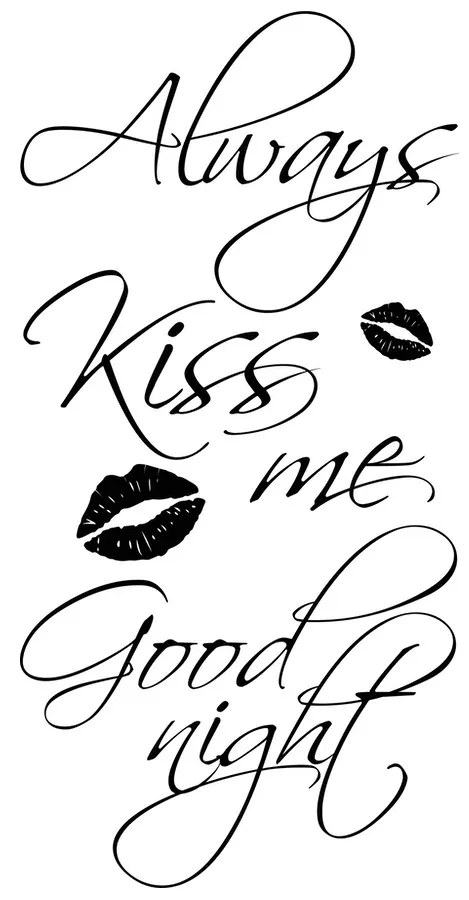 Gario Nálepka na zeď Always kiss me good night Barva: Bílá, Rozměry: 100 x 200 cm