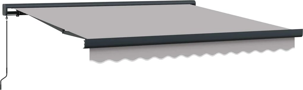 Stahovací markýza Světle šedá 300 x 250 cm Plátno a hliník 3330101
