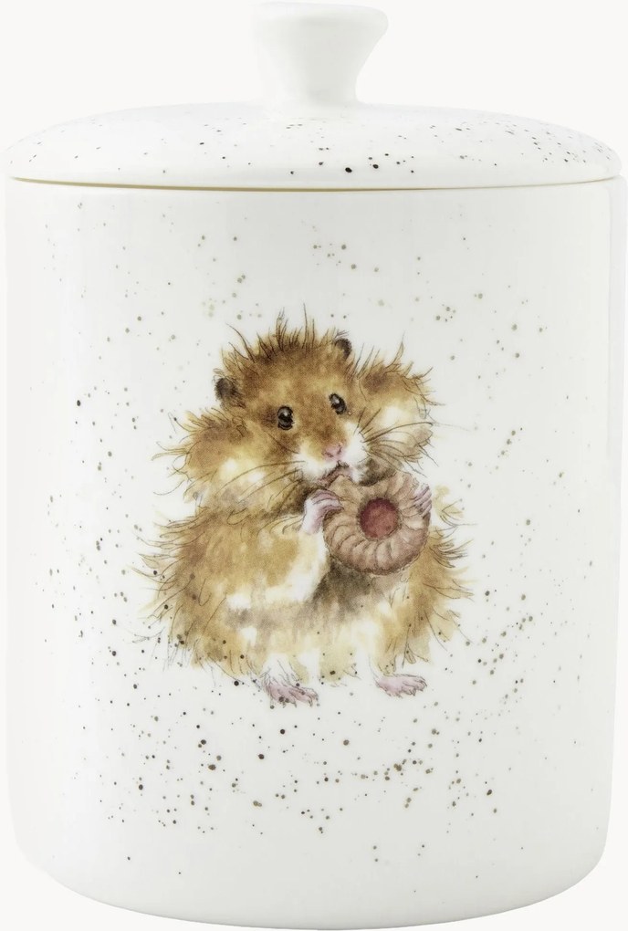 Skladovací dóza z kostního porcelánu Hamster