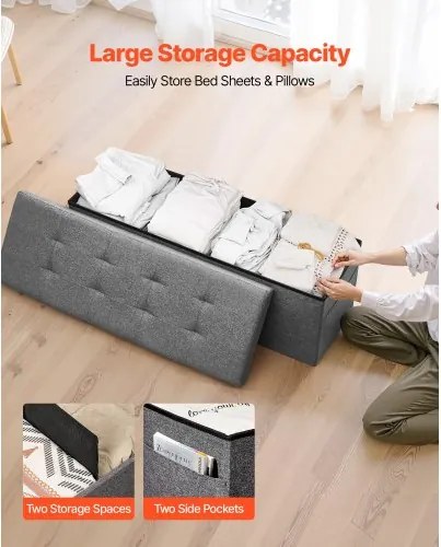 Skládací úložný taburet VEVOR, 540 × 345 × 345 mm – 1100 × 380 × 380 mm