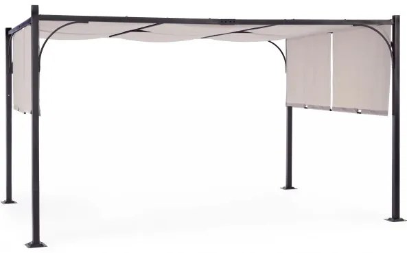 BIZZOTTO Hliníková pergola se stínící látkou GAZEBO 3x4m 0795435