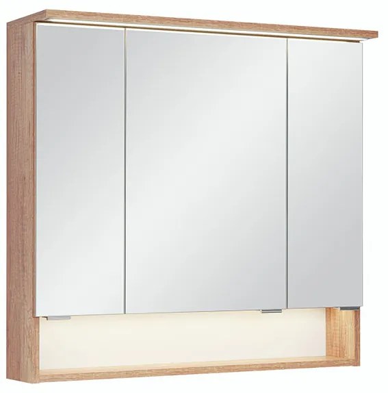 A-Interiéry Zrcadlová skříňka závěsná s LED osvětlením Donau 80 ZS - donau_80zs