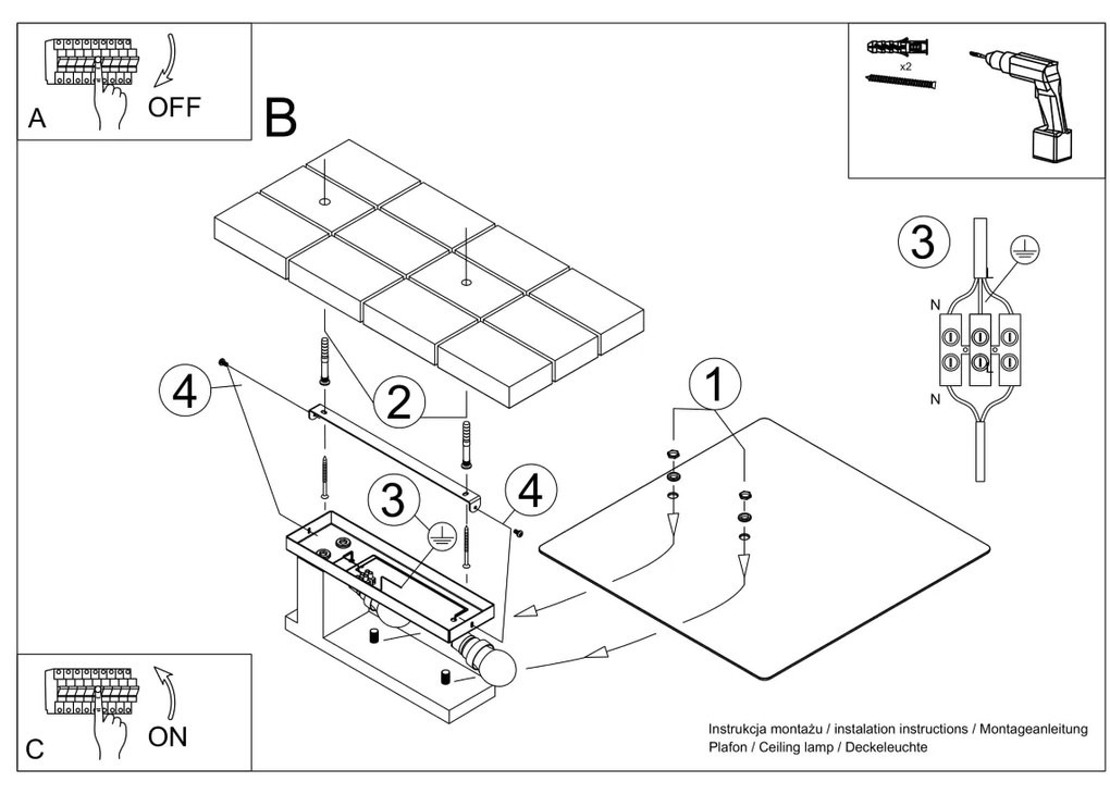 Stropní svítidlo Lappo, 1x mléčné skleněné stínítko, dřevo v barvě wenge
