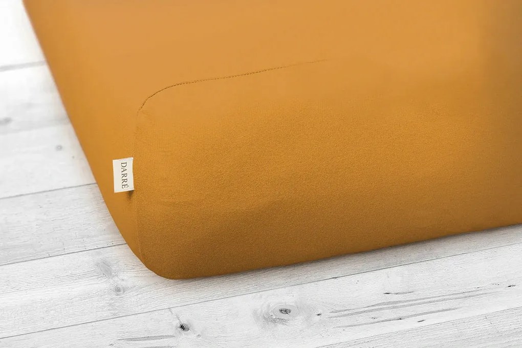 Jersey prostěradlo medově žluté na výšku matrace do 20 cm Velikost: 100 x 200