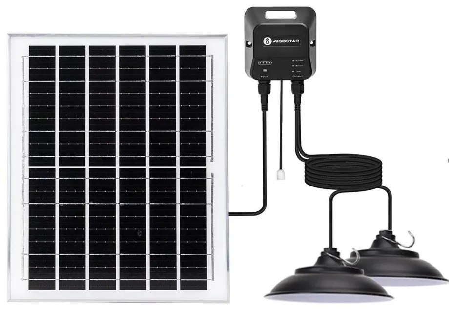 Aigostar - LED Solární lustr 2xLED/70W/12V 12000 mAh 6500K pr. 23,5 cm