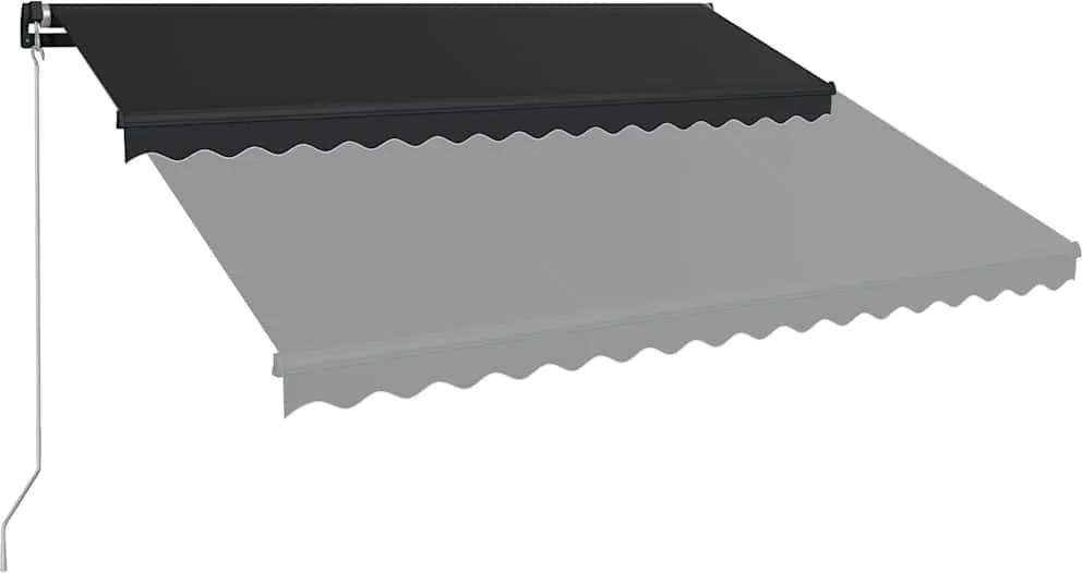 Ručně zatahovací markýza s LED světlem 450 x 300 cm antracitová 3051246