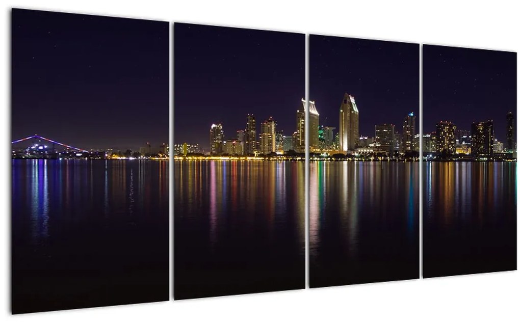 Obraz nočního města (160x80 cm), 40 dalších rozměrů