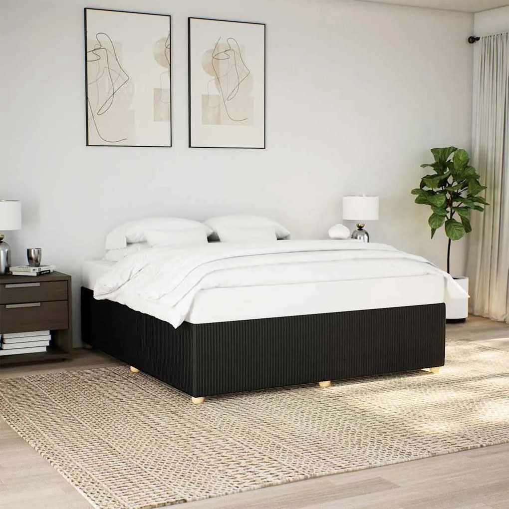 Rám postele bez matrace černý 180 x 200 cm textil 3284958