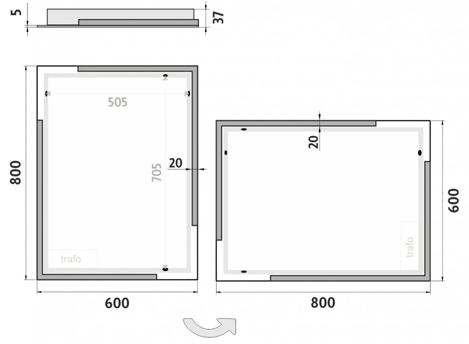 Nimco LED zrcadlo 600x800 ZP 14002