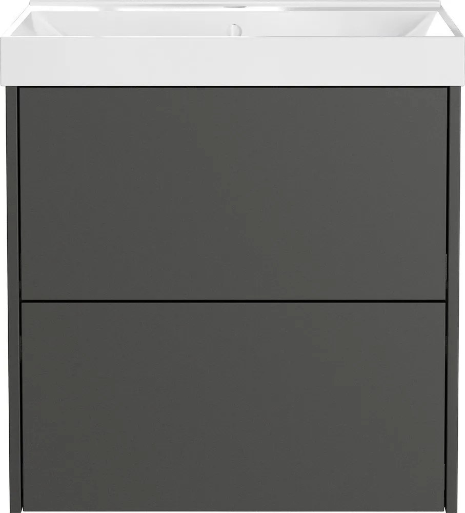 Antracitová matná závěsná skříňka pod umyvadlo 61x65 cm Bodera – Germania