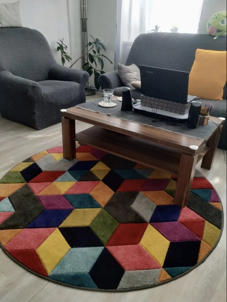 Flair Rugs, Kusový koberec Spectrum Dynamic Multi kruh, 160x160 (průměr) kruh, vícebarevná, ložnice