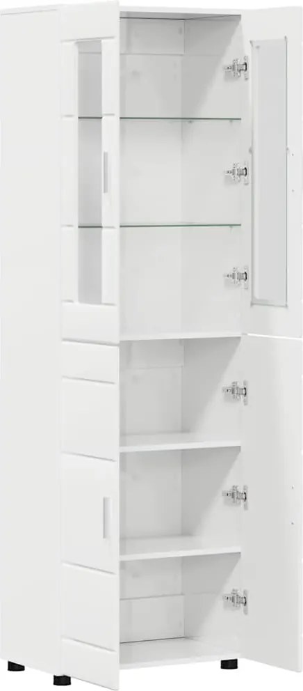 Vysoký bufet FLORIN 60 x 35 x 182 cm Vysoce lesklá bílá 3397918