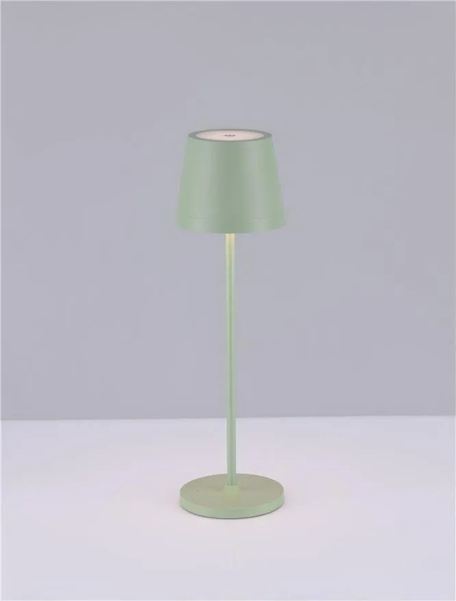 NV 9223405 Venkovní stolní lampa SEINA olivově zelený hliník a akryl LED 2W 2700K 5V DC IP54 vypínač na těle nabíjecí s PG základnou nebo USB C kabelem - NOVA LUCE