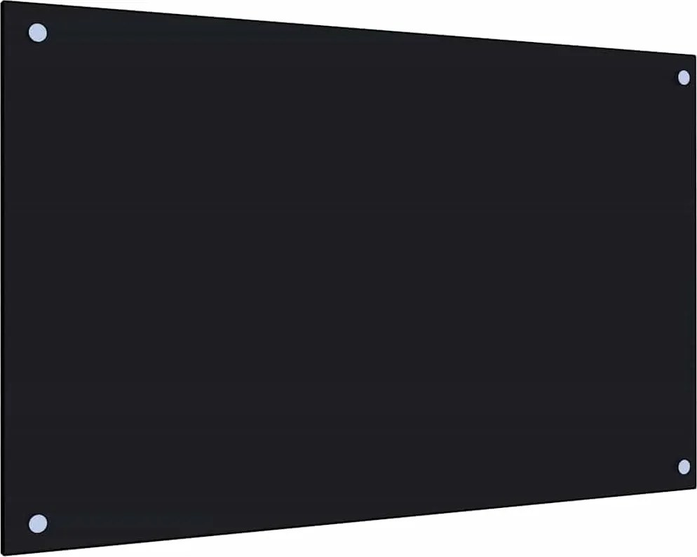 Kuchyňské panely 2 ks černé 80 x 50 cm tvrzené sklo 3315799