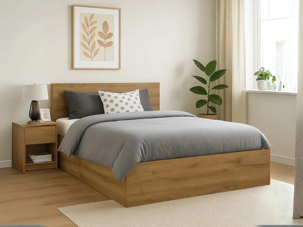 Postel SOFIA 180 x 200 cm, dub artisan Matrace: Matrace Sommera 18 cm, Rošt: S laťkovým roštem