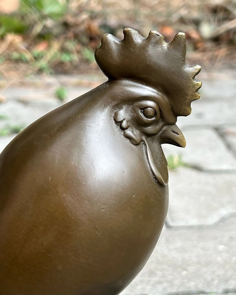 Bronzová socha soška - KOHOUT zvířecí figurína
