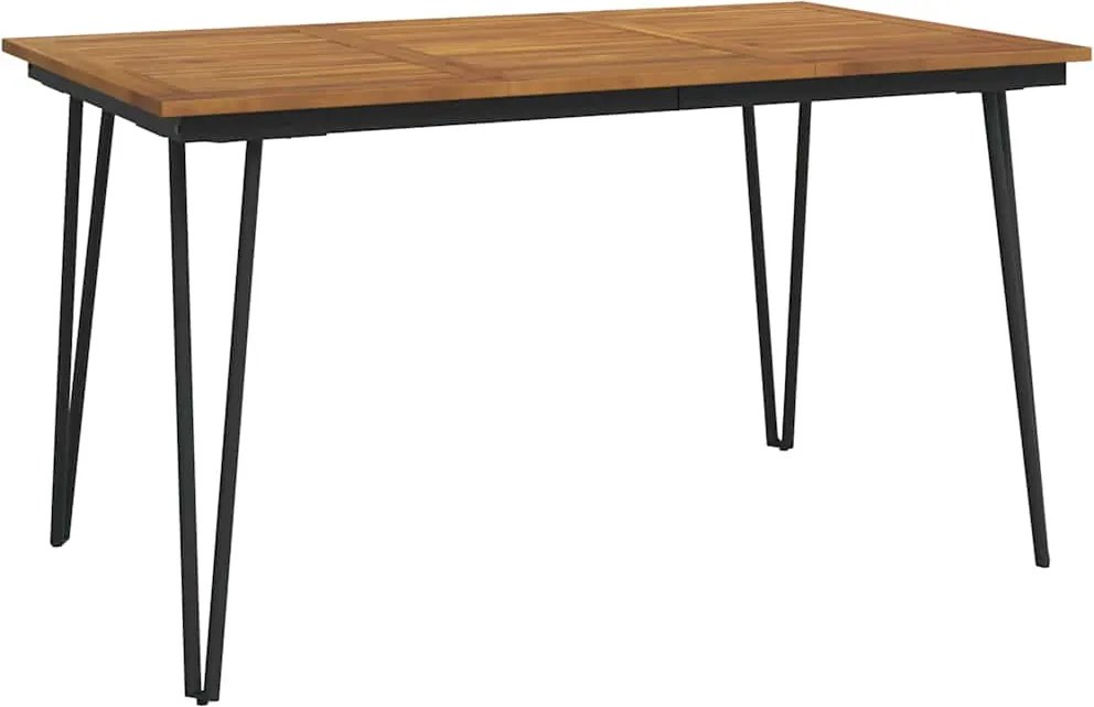 Zahradní stůl s nohami typu hairpin 140x80x75 cm masivní akácie 319519