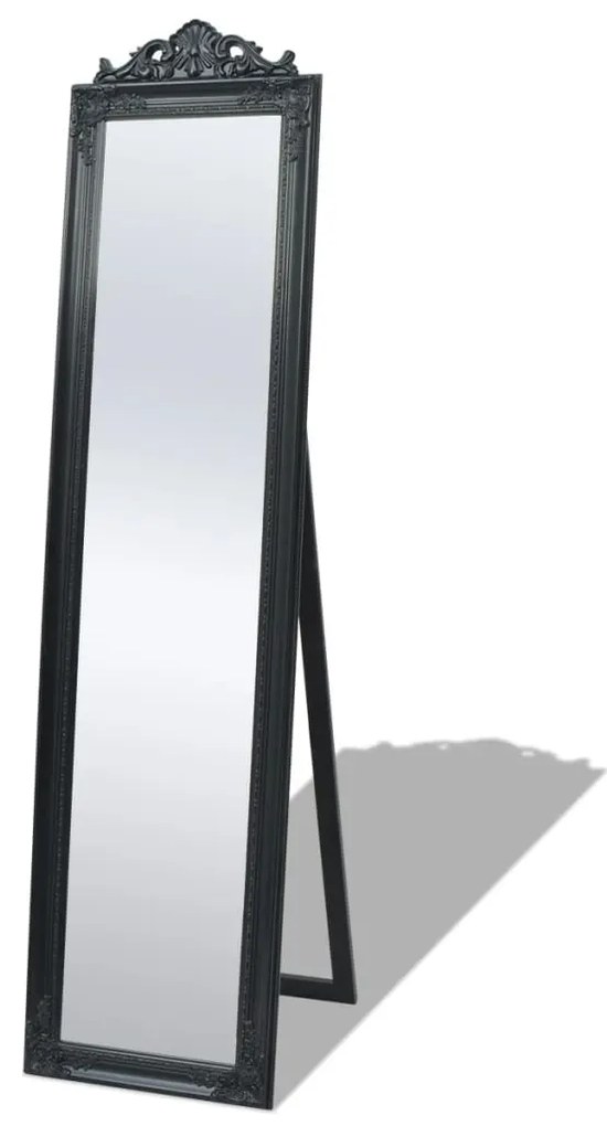 Volně stojící zrcadlo barokní styl 160 x 40 cm černé 243694