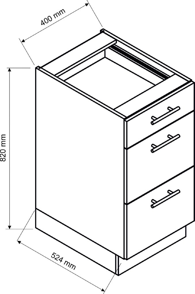ALFASHOP ZOYA dolní D40S/3 dub