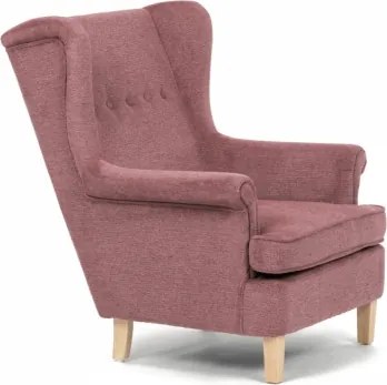 Křeslo ušák růžová látka AK-388 PINK2