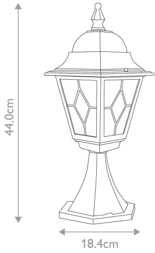 Elstead NR3-BLK - Venkovní lampa NORFOLK 1xE27/100W/230V IP43