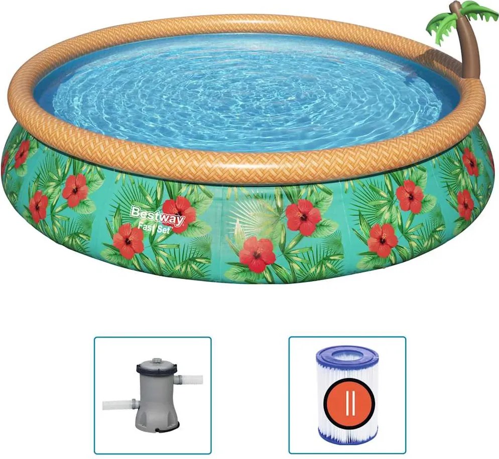 Bestway Nafukovací bazén Fast Set Paradise Palms 457 x 84 cm