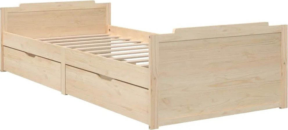 Rám postele se zásuvkami masivní borové dřevo 90 x 200 cm 322159