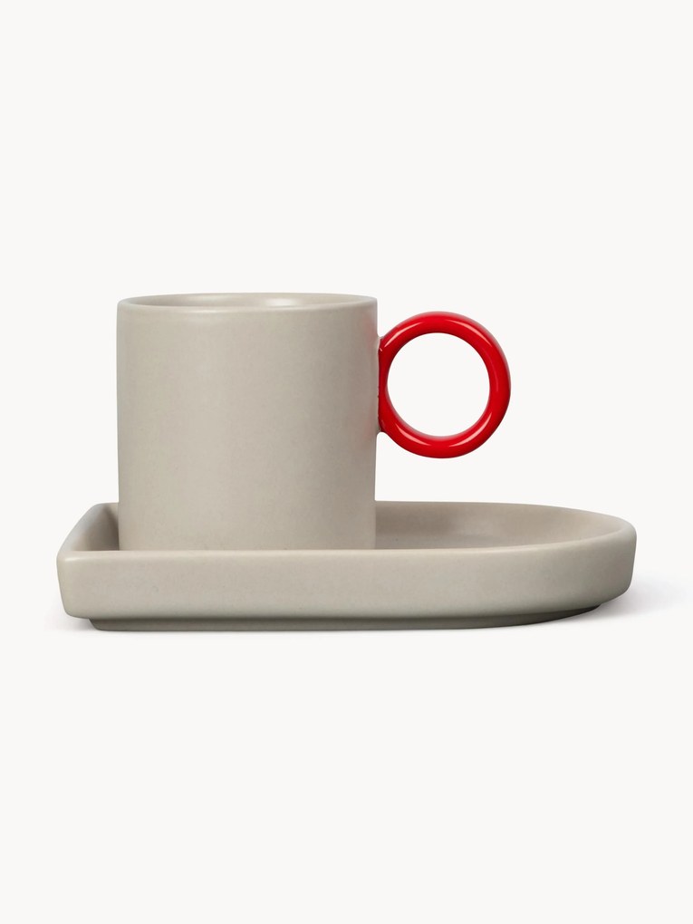 Sada porcelánových šálků na espresso's podšálky Niki, 2 díly