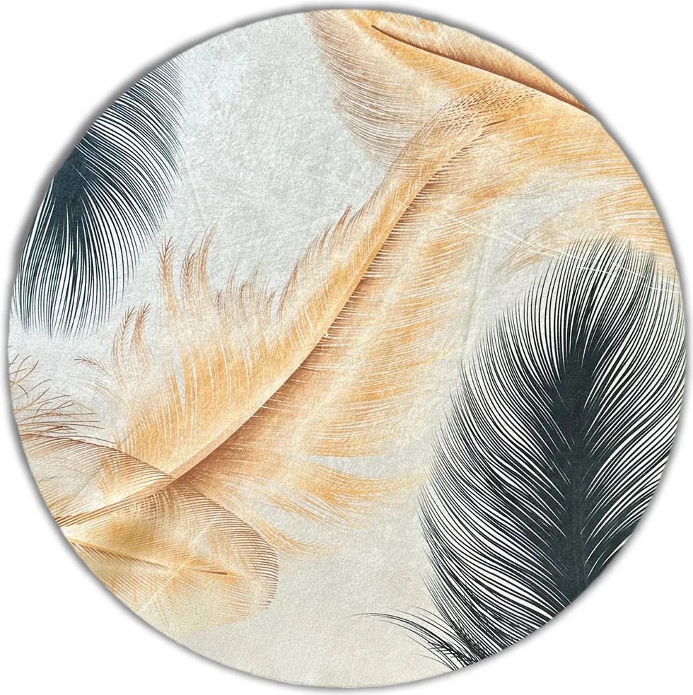 BE Koberec Porte 2395 Koło GREY GOLD - šedožlutý kulatý Rozměr: 80 cm