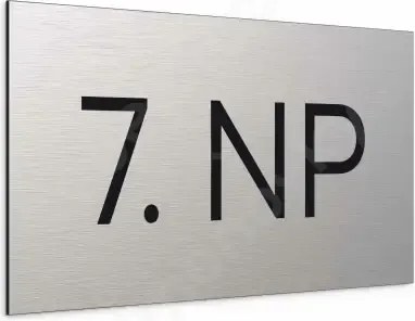 ACCEPT Označení podlaží "7. NP" - stříbrná tabulka - černý popis