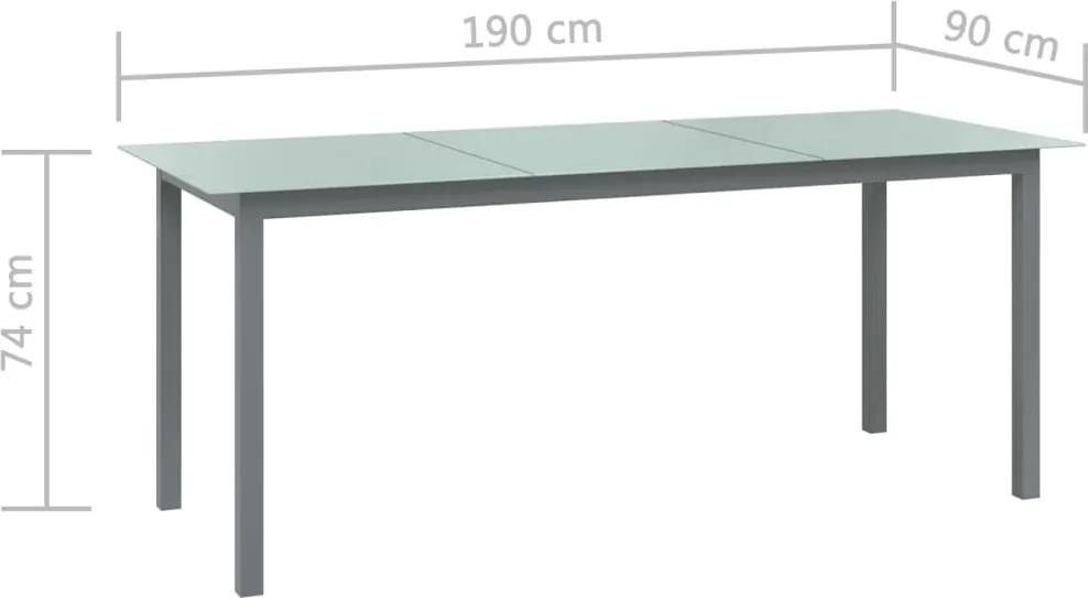 vidaXL Zahradní stůl 190 x 90 x 74 cm hliník a sklo [312205] Barva: Černá