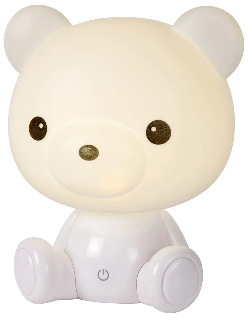 Lucide 71590/03/31 led dětské stolní svítidlo dodo bear 1x3w | 70lm - medvídek, bílá