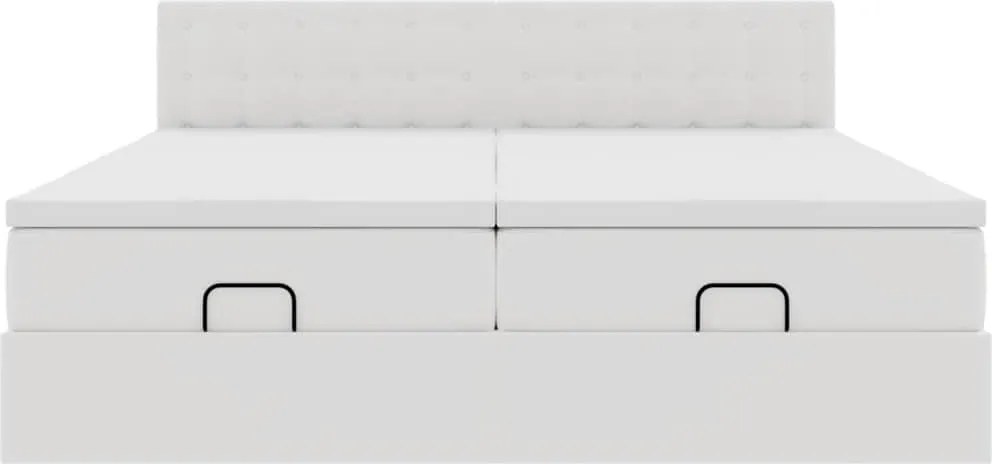 Osmanský rám postele s matrací bílý 160x200cm umělá kůže 3311952